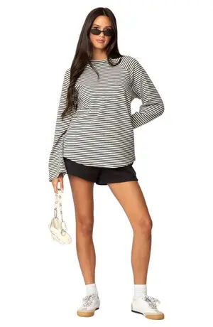 EDIKTED Stripe Oversized Top