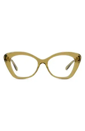 Loewe Curvy Cat Eye Optical Glasses - Shiny Dark Green
