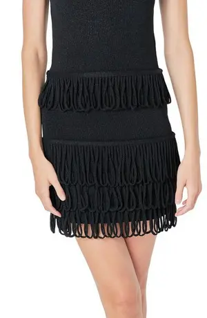 Endless Rose Tiered Fringe Mini Skirt