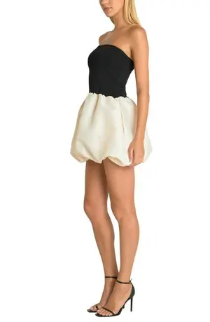 Endless Rose Voluminous Bubble Hem Strapless Minidress