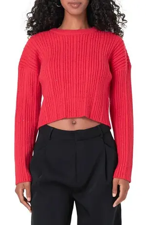 Endless Rose Sequin Crop Sweater