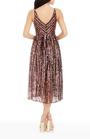 Dress The Population Haley Sequin Stripe A-line Cocktail Dress