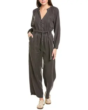 Bella Dahl Button Front Raglan Jumpsuit - Grey