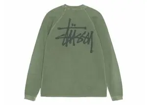 StÜssy Raglan Thermal Long Sleeve Crew - Pine