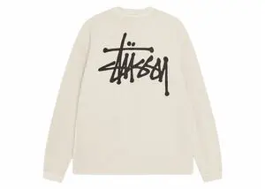 StÜssy Raglan Thermal Long Sleeve Crew - Bone
