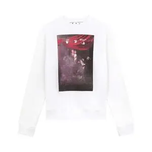 Off-White Sprayed Caravagg Slim Crewneck Sweatshirt - White