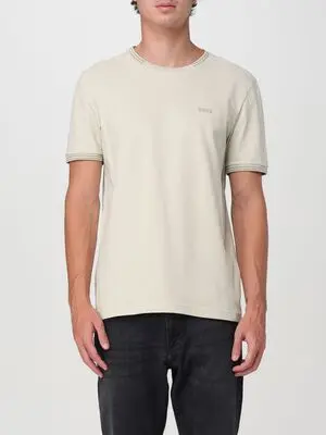 BOSS Cotton T-shirt With Logo Beige
