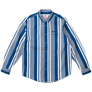 Supreme X Nike Cotton Twill Shirt 'blue Stripe' Blue