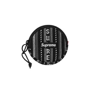 Supreme Woven Stripe Coin Pouch - Black