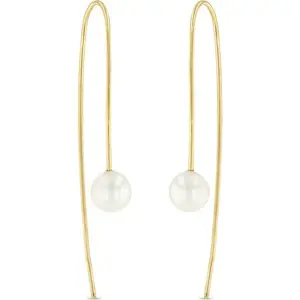 Zoe Chicco 14k Gold Freshwater Pearl Threader Earrings - 14k Yellow Gold