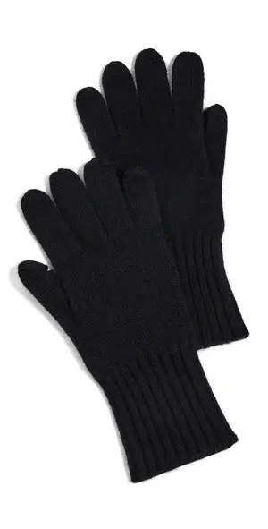 Carolina Amato Knitted Cashmere Gloves - Black