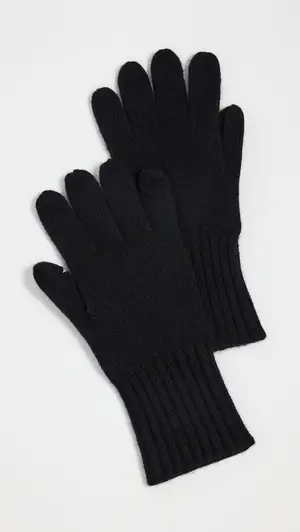 Carolina Amato Knitted Cashmere Gloves - Black