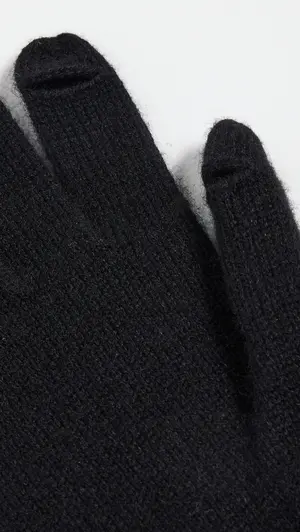Carolina Amato Knitted Cashmere Gloves - Black