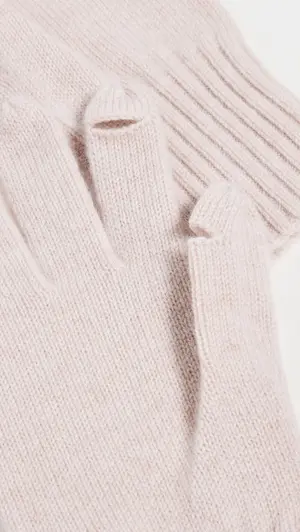 Carolina Amato Knitted Cashmere Gloves - Hessian Ivory