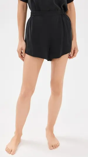 Lunya Washable Silk Tee Short Set - Immersed Black