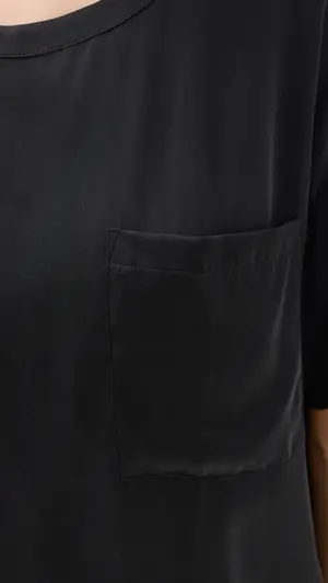 Lunya Washable Silk Tee Short Set - Immersed Black