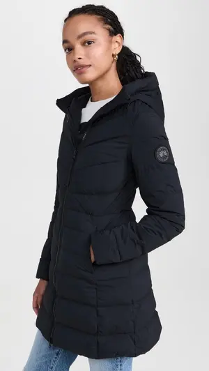 Canada Goose Clair Quilted Hooded Coat - Black