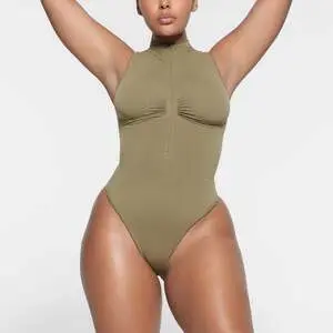 SKIMS Seamless Sculpt Zip Front Sleeveless Thong Bodysuit