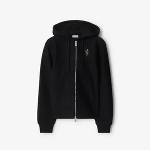 Burberry Thistle Logo Cotton Blend Zip Hoodie