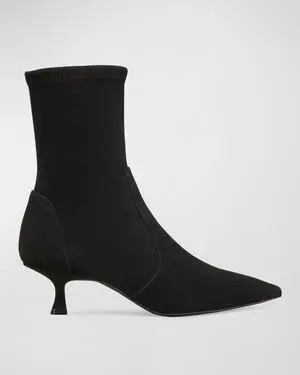 STUART WEITZMAN Stuart Weitzman Naomi Stretch Suede Booties - Black