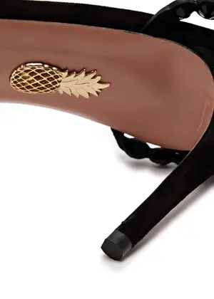 AQUAZZURA Tequila 85 Embellished Suede Sandals