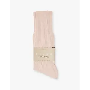 Falke Cosy Wool Ribbed Knit Crew Socks Light Pink