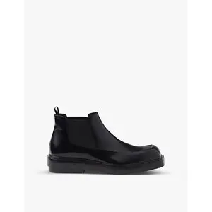 Prada Square-toe Flat Leather Chelsea Boots 11