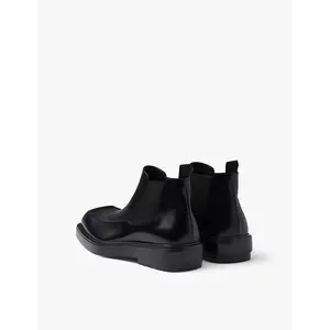 Prada Square-toe Flat Leather Chelsea Boots 11