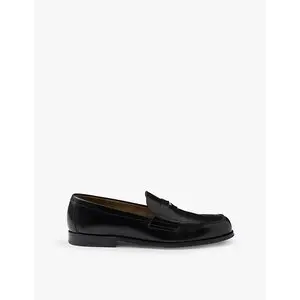 Prada Logo-badge Slip-on Leather Loafers - Black