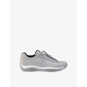 Prada Silver Tone Sneakers For Men