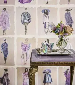COLE & SON X Interior Design 175th Anniversary Couture Carousel Wallpaper - Purple