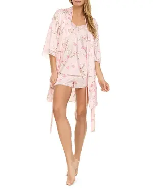 Flora Nikrooz Sabrina 3-piece Travel Pajama Set - Light Pink