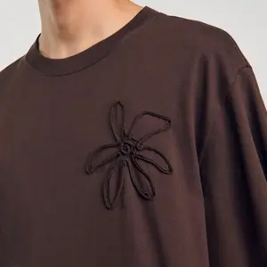 Sandro Oversized Flower T-shirt - Chocolate