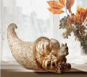 VALERIE PARR HILL 16 Resin Cornucopia With Fruit And Squirrel Valerie - One-color