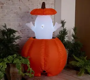 HAY & HARVEST 48' Inflatable Peek-a-boo Ghost & Jack-o-lantern