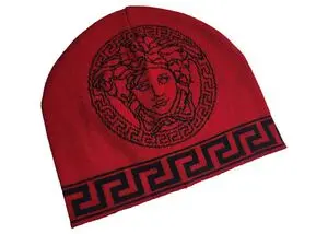 Versace Medusa Beanie - Red/black