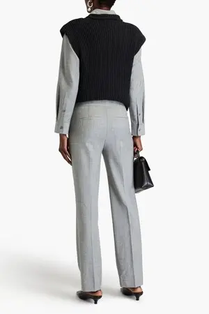 Theory Mélange Wool-flannel Straight-leg Pants