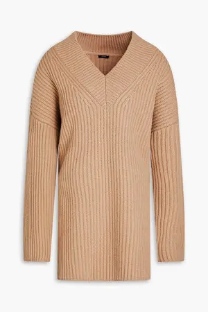 JOSEPH Ribbed Merino Wool Sweater - Sand