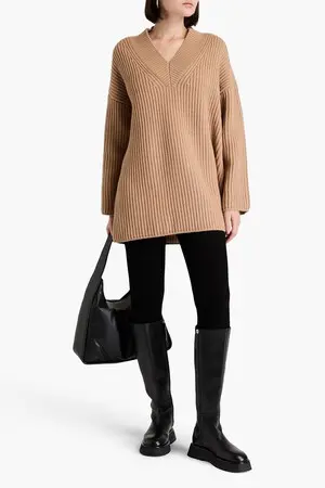 JOSEPH Ribbed Merino Wool Sweater - Sand
