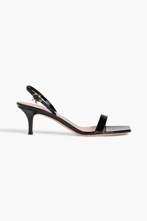 GIANVITO ROSSI Ribbon 55 Patent-leather Slingback Sandals - Black
