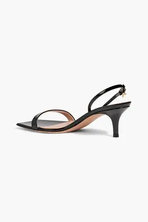 GIANVITO ROSSI Ribbon 55 Patent-leather Slingback Sandals - Black