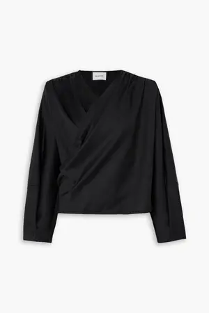 BEARE PARK Gathered Wool Wrap Top
