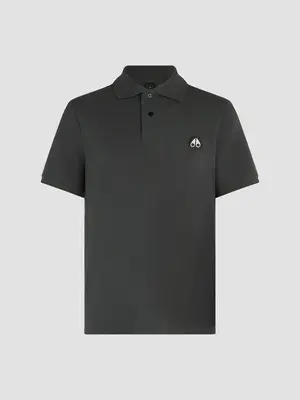 Moose Knuckles Everett Logo Polo Shirt - Cement