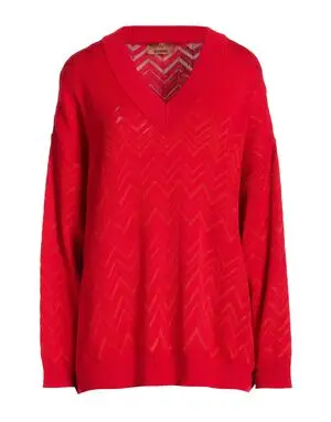 Missoni Intarsia-knit Wool-blend Sweater - Red