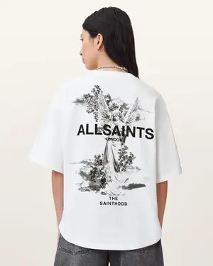 ALLSAINTS Guardian Amelie Oversized T-shirt - White