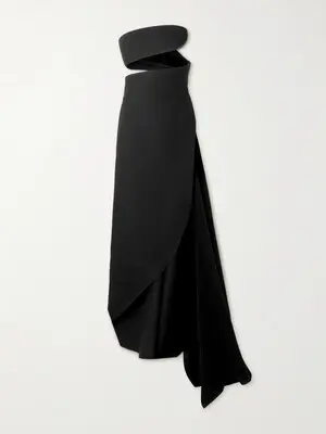 Alaïa Spiral Strapless Bustier Silk And Wool-blend Gown