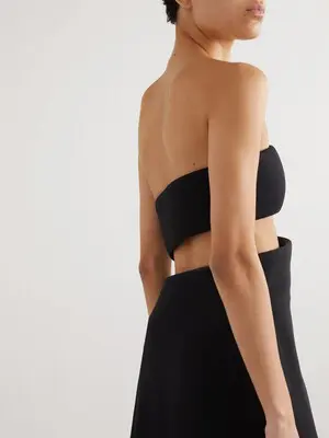 Alaïa Spiral Strapless Bustier Silk And Wool-blend Gown