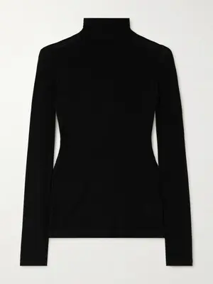 AGOLDE Pascale Stretch-lyocell Turtleneck Top - Black