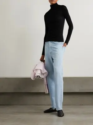 AGOLDE Pascale Stretch-lyocell Turtleneck Top - Black