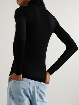 AGOLDE Pascale Stretch-lyocell Turtleneck Top - Black